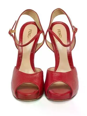 Fendi Peep-toe Leather Sandals