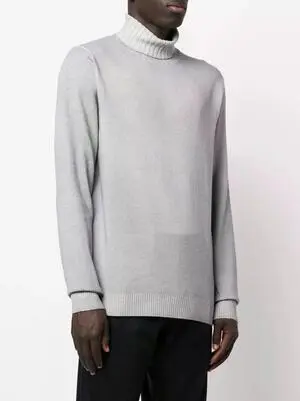 Malo Fine-knit Roll-neck Jumper - Grey