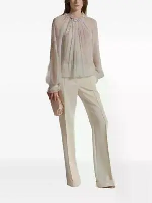 Alberta Ferretti Ruffled Floral Top