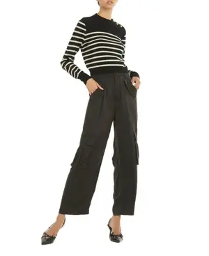 SECRET PON-PON Lyla Cargo Pants - Black