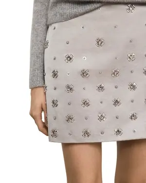 Veronica Beard Olenna Embellished Mini Skirt