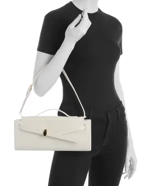 Veronica Beard Dash Leather Clutch - Off White