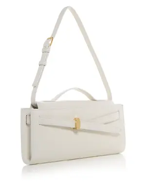 Veronica Beard Dash Leather Clutch - Off White