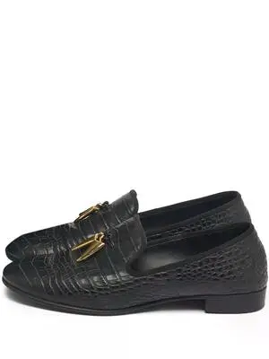 GIUSEPPE ZANOTTI Crocodile-embossed Leather Loafers