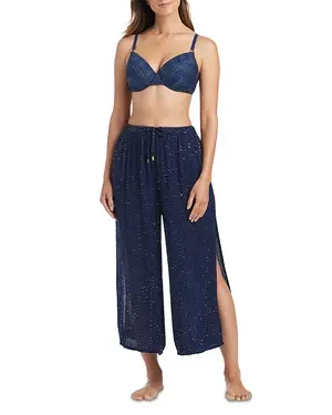 BLEU BY ROD BEATTIE Sequin Side Slit Cover Up Pants - Midnight