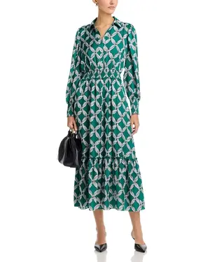 T Tahari Half Placket Peplum Hem Shirt Dress