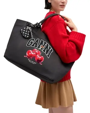 GANNI Trapeze Shopper Tote - Phantom