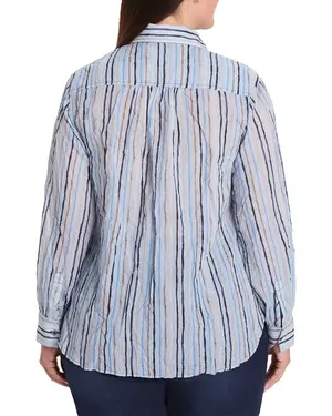 NIC+ZOE Plus Drifty Painted Stripe Shirt