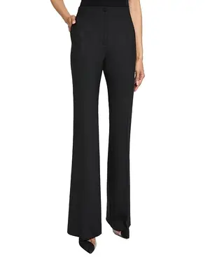 Santorelli Beth Flared Virgin Wool-stretch Pant - Black