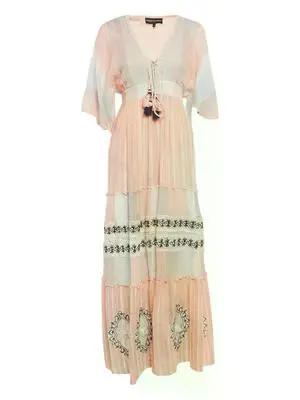 Hemant & Nandita Lace Tassel Maxi Dress - Pink