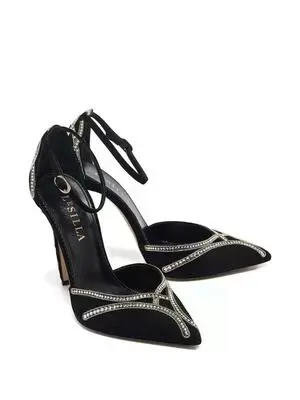 LE SILLA Embellished Ankle Strap High Heel Pumps