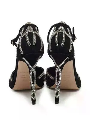 LE SILLA Embellished Ankle Strap High Heel Pumps