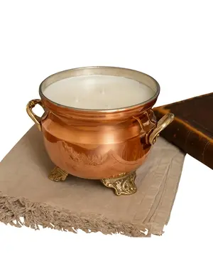 COPPERMILL KITCHEN Cmk Vintage French Inspired Grapefruit Mint Jardiniere Candle, 32 Oz