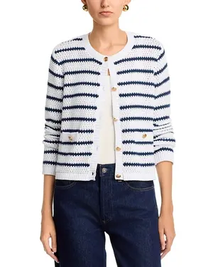 SINGLE THREAD Stripe Button-front Cardigan
