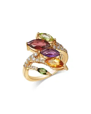 Bloomingdale'S 14k Yellow Multi Gemstone And Diamond Ring - Gold