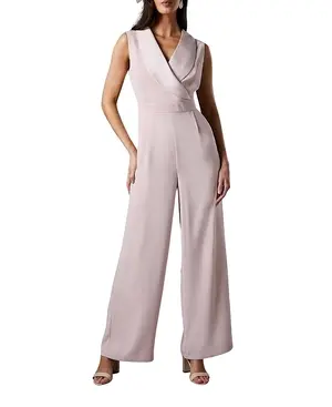 Coast Crepe V-neck Wrap Jumpsuit - Blush