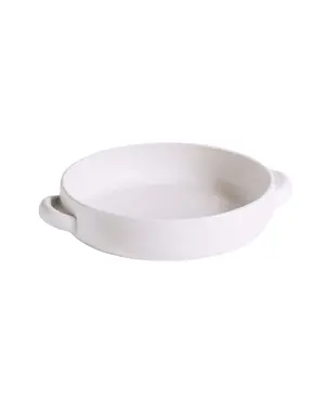 GHARYAN STONEWARE Serving Plate With Handles - Matte White