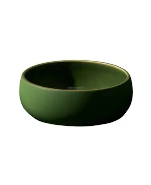 GHARYAN STONEWARE Coupelle Appetizer Bowl - Matte Green/ Shiny Green