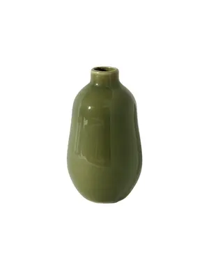 GHARYAN STONEWARE Vase - Shiny Green