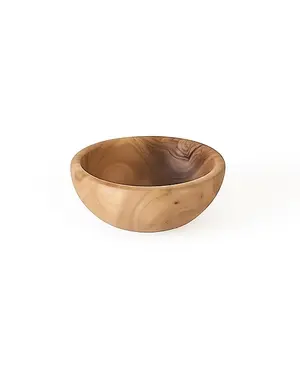 GHARYAN STONEWARE Olive Wood Nesting Bowls Set Of 3 - Natural
