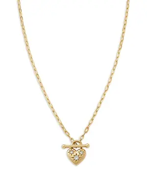 MOON & MEADOW Lab Grown Diamond Heart Toggle Pendant Necklace - Gold
