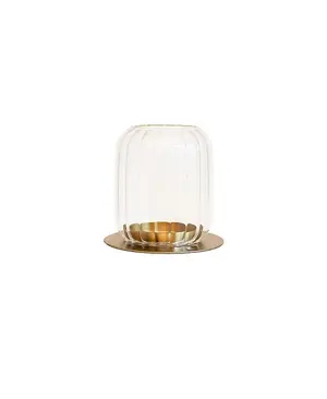 FLECK Kira Glass Lantern - Brass