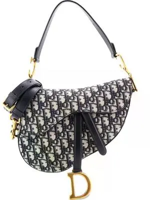 Dior Saddle Oblique Canvas Shoulder Bag - Blue