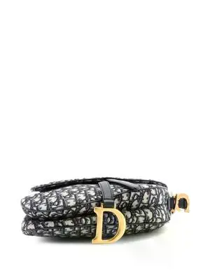 Dior Saddle Oblique Canvas Shoulder Bag - Blue