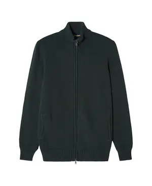 Robert Talbott Graham Cashmere Blend Full Zip Sweater - Green