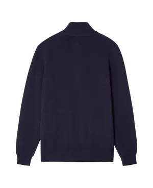 Robert Talbott Graham Cashmere Blend Full Zip Sweater - Navy