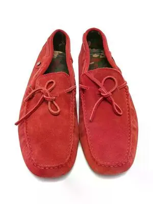 TOD'S Calf Suede Tie Slip-ons - Red