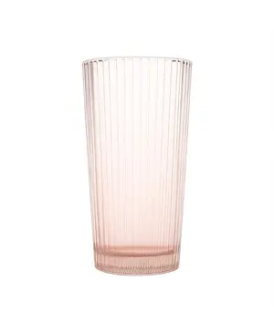 THE COLLECTIVE HOME Pressed Pink Tall Glasses, Set Of 4 - Clear
