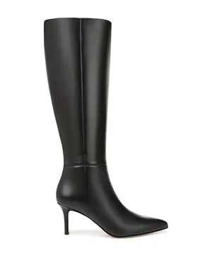 Veronica Beard Lisa Leather Tall Boots - Black