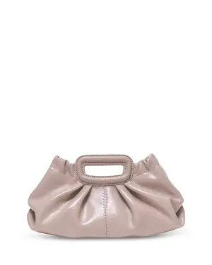 Maje Mini Leather Clutch - Mastic Beige