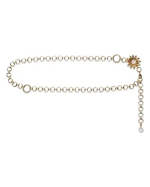 Maje Flower-embellished Chain Belt - Gold