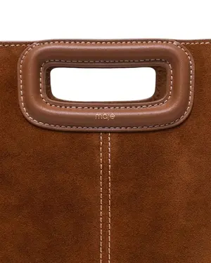 Maje The M Fringed Suede Crossbody Bag - Brown