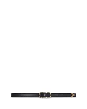 Maje Double Buckle Leather Belt - Black