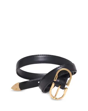 Maje Double Buckle Leather Belt - Black