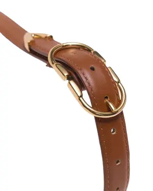 Maje Double Buckle Leather Belt - Camel