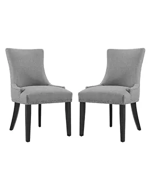 MODWAY Marquis Fabric Dining Side Chair, Set Of 2 - Light Gray