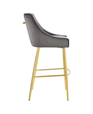 MODWAY Discern Performance Velvet Bar Stool - Gray