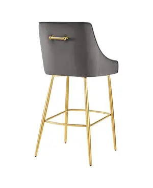 MODWAY Discern Performance Velvet Bar Stool - Gray