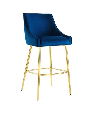 MODWAY Discern Performance Velvet Bar Stool - Navy