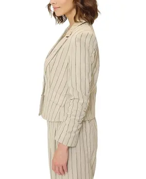 Central Park West Striped Notched Lapel Blazer