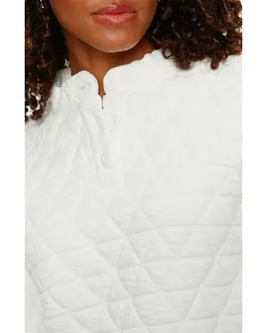 Sanctuary Quilted Button Popover Sweatshirt