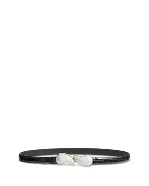 Altuzarra Bean Skinny Leather Belt - Black