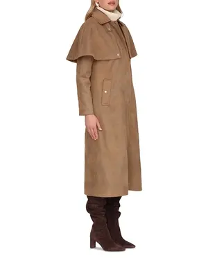 Avec Les Filles Faux Suede Cape Trench Coat