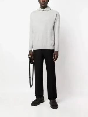 Malo Buttoned-hood Knit Sweater