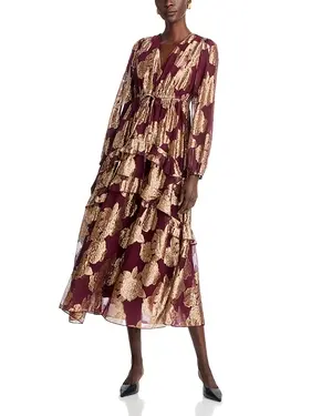 KOKO + MASON V Neck Ruffled Dress