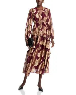 KOKO + MASON V Neck Ruffled Dress